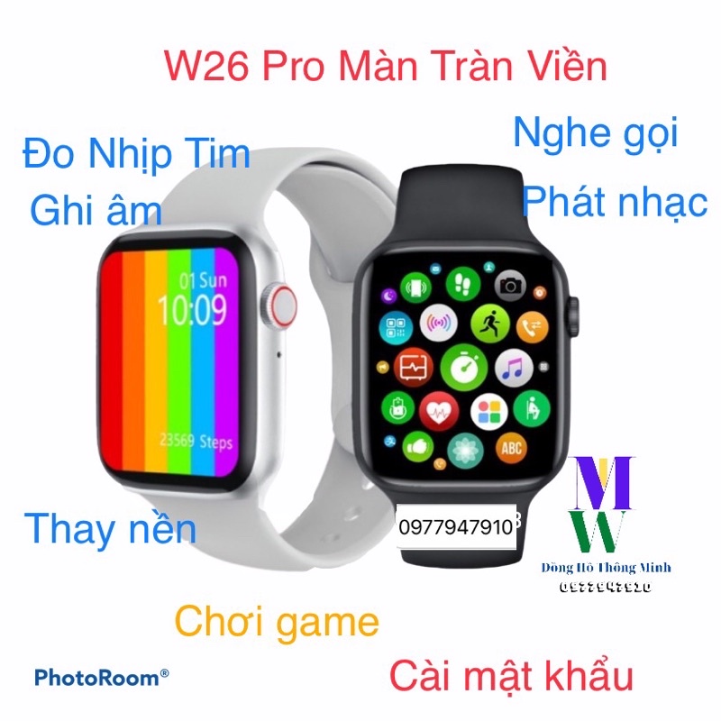 [CHÍNH HÃNG] Đồng Hồ Thông Minh W26+Pro Series 6 Bản Xịn Nút Tròn Xoay Được Cài Hình Nền Chơi ...
