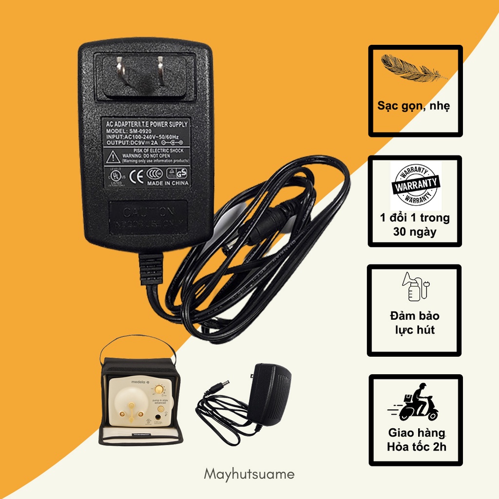 Adapter sạc thay thế máy hút sữa Medela Pump In Style Advenced 220V cắm ...