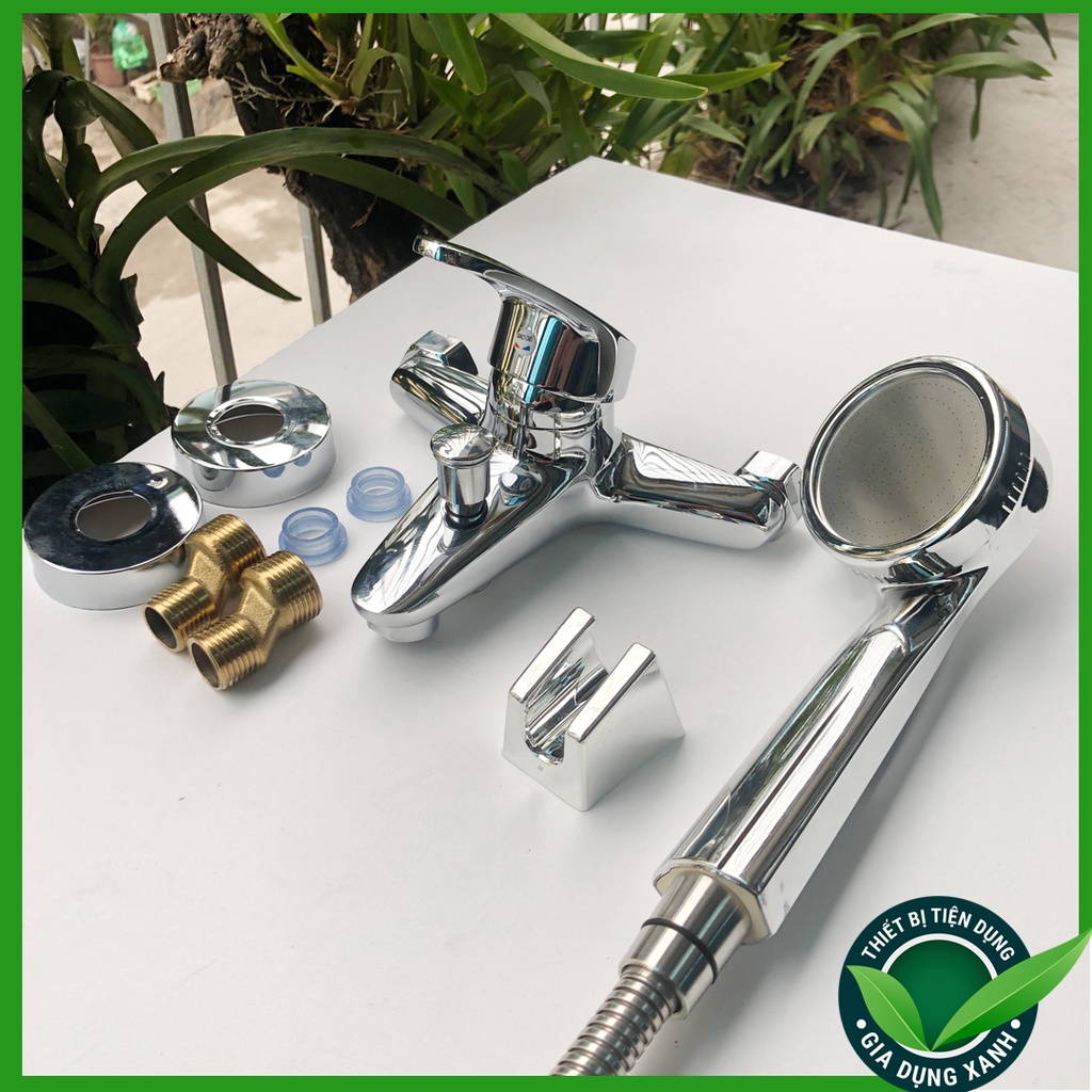 Bộ củ sen tắm nóng lạnh đồng QM.CS05 kèm Tay sen tăng áp ABS mạ crom ...
