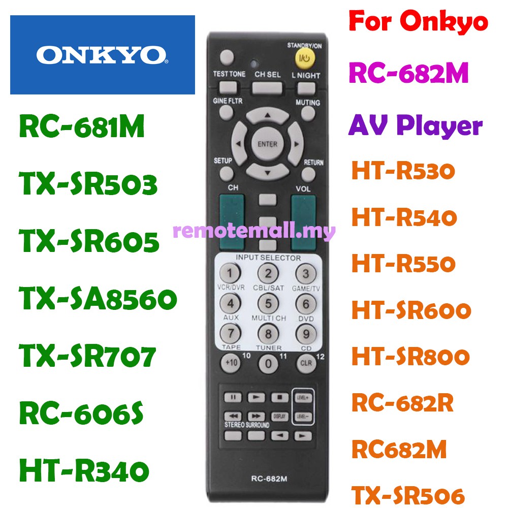 Điều khiển từ xa thay thế mới cho máy nghe nhạc Onkyo RC-682M AV RC-682R RC682M TX-SR506 RC-681M ...