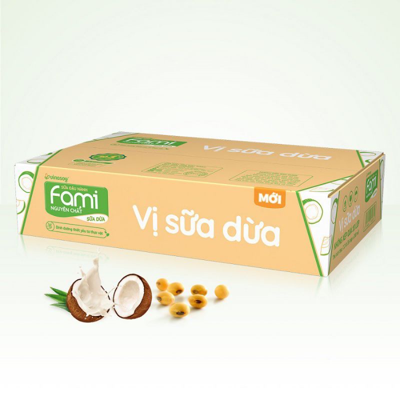 THÙNG SỮA ĐẬU NÀNH FAMI VỊ SỮA DỪA/ NGUYÊN CHẤT/ FAMI - 36 HỘP x 220ML | Shopee Việt Nam