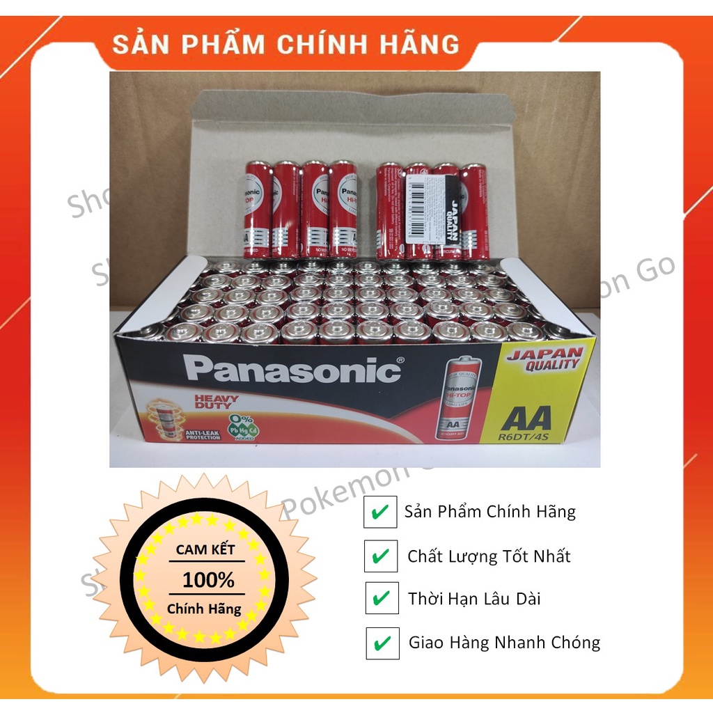 [Pin Chính Hãng] 1 Vỉ 4 Viên Pin AA , 2A Panasonic đỏ R6DT-4S | Shopee ...