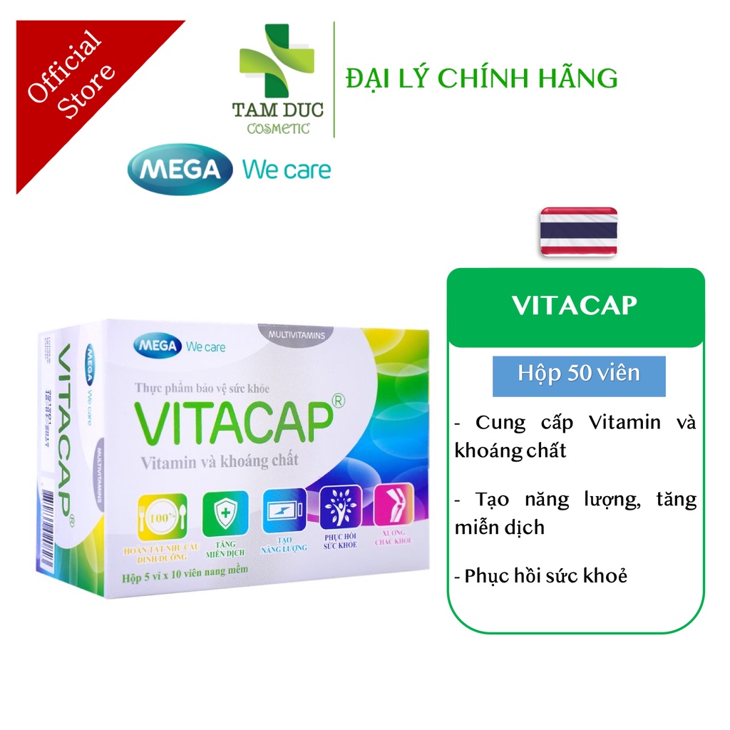 VITACAP [Hộp 50 viên] - Vitamin và khoáng chất - Mega We care | Shopee ...