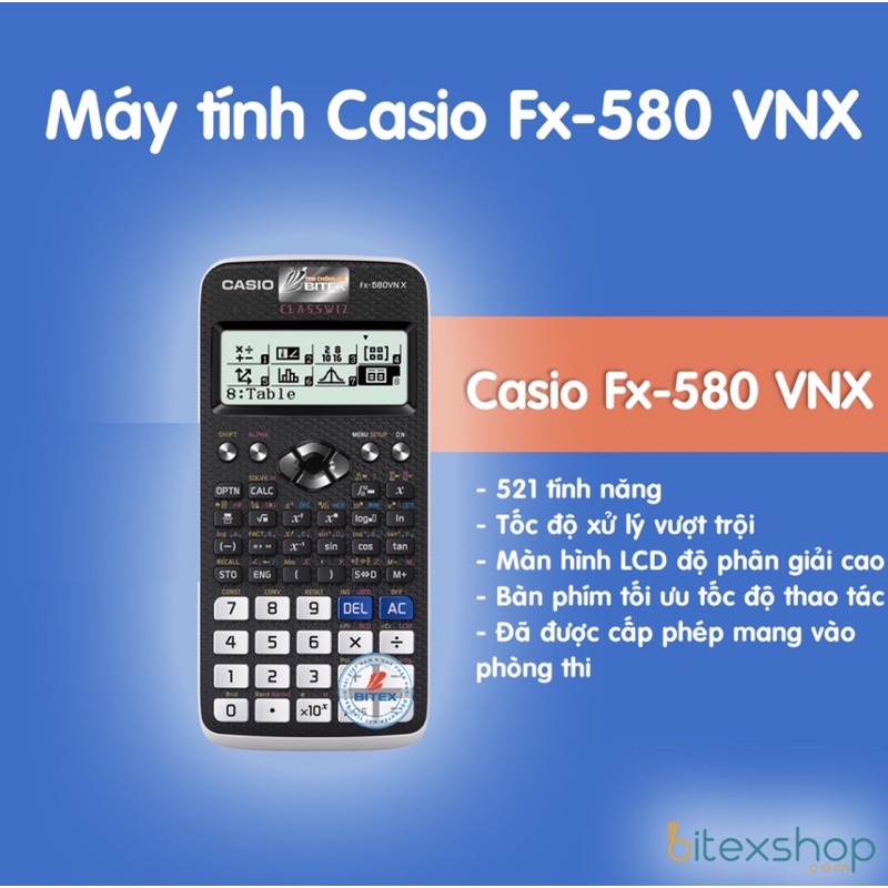 MÁY TÍNH CASIO FX-580VNX CHÍNH HÃNG CÓ BẢO HÀNH | Shopee Việt Nam