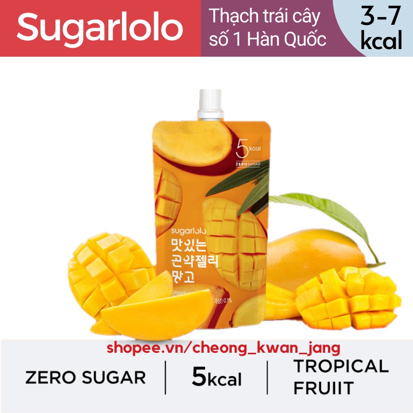 [SUGARLOLO] Thạch trái cây không đường Hàn Quốc vị xoài 150ml x 10 gói ...
