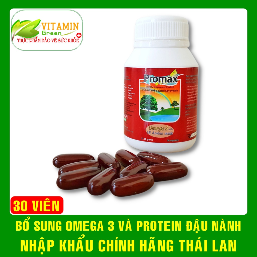 Viên uống vitamin tổng hợp PROMAX bổ sung Omega 3 và Protein Đậu nành ...