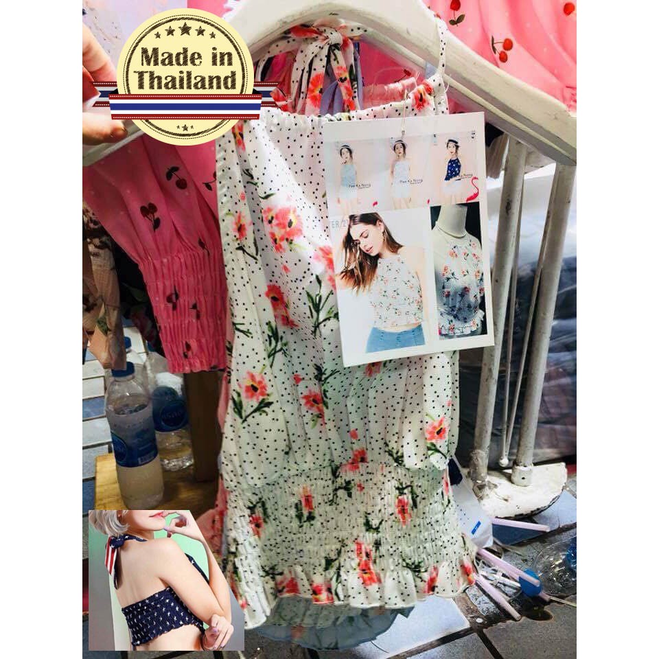 Áo yếm bo nhúng lưới hoa nhí | Shopee Việt Nam