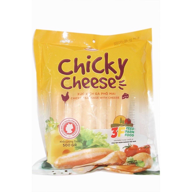 Xúc xích gà pho mai chicky cheese gói 500gr | Shopee Việt Nam