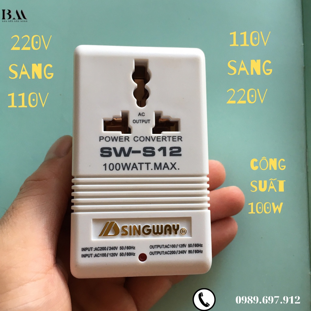 Bộ Chuyển Nguồn Điện 2 Chiều Từ 220v Sang 110v Hoặc 110v Sang 220v Singway100 | Bộ đổi nguồn ...