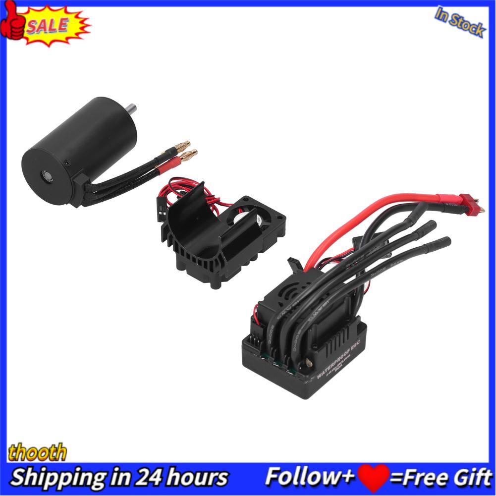 Thooth 3660 3300KV Brushless Motor and 80A ESC with Heatsink Fan Set ...