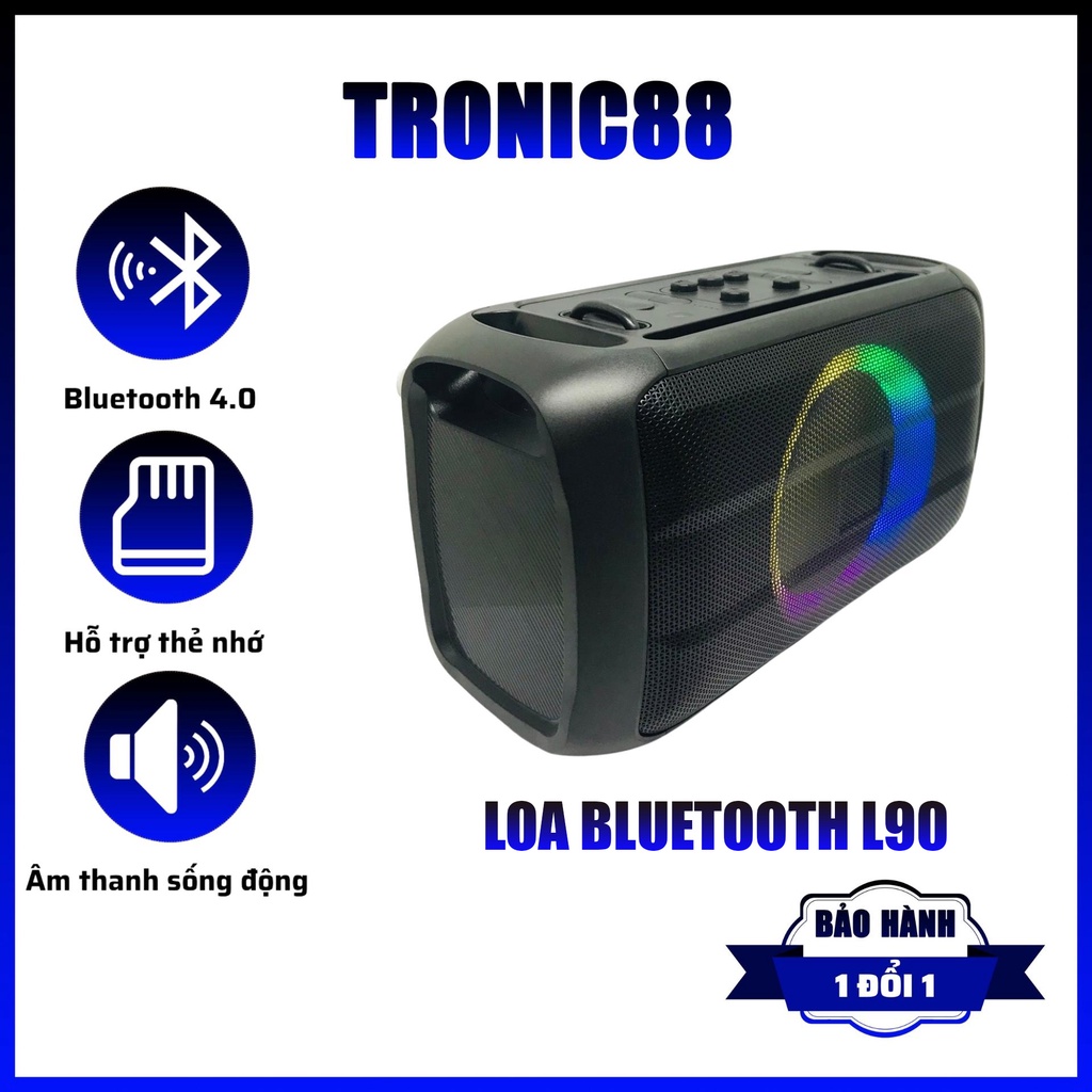 [BH 1 ĐỔI 1] Loa Bluetooth L90 Nghe Nhạc Cực Đỉnh, Bass Căng Cực Với Đèn LED Hiện Đại Nháy Theo ...