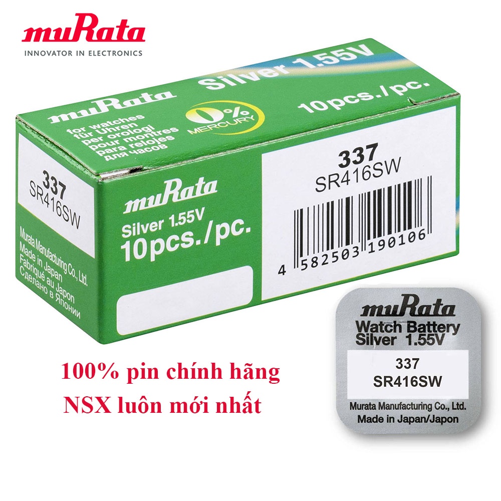 [Chính hãng Nhật Bản] Pin Murata Sony 337/ SR416SW dành cho đồng hồ ...