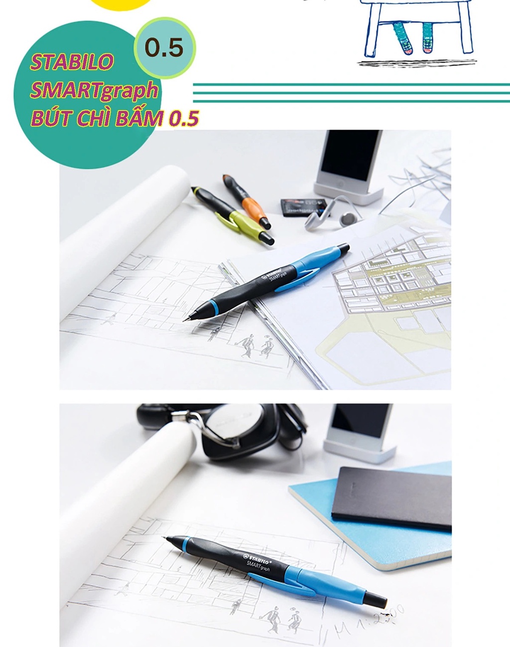 Bút chì bấm STABILO SMARTgraph 0.5mm MPE1842 | Shopee Việt Nam