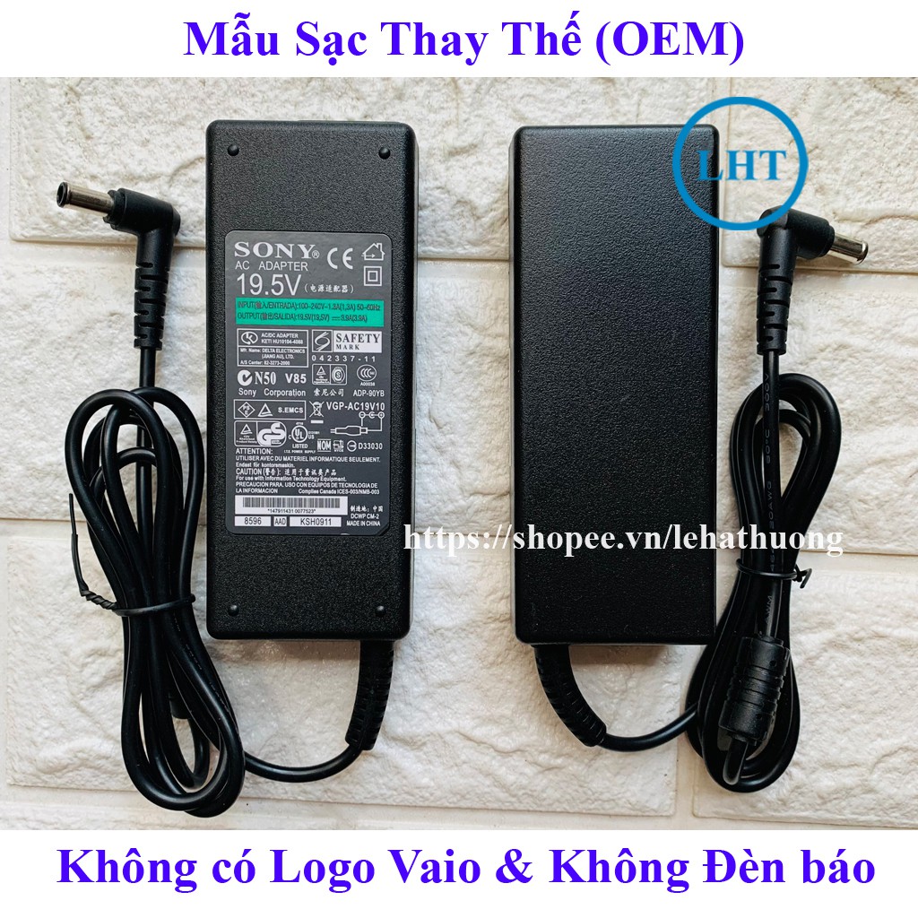 SẠC/ Adapter Laptop SONY VAIO 19.5V - 3.9A - 75W (Tặng kèm dây nguồn ...