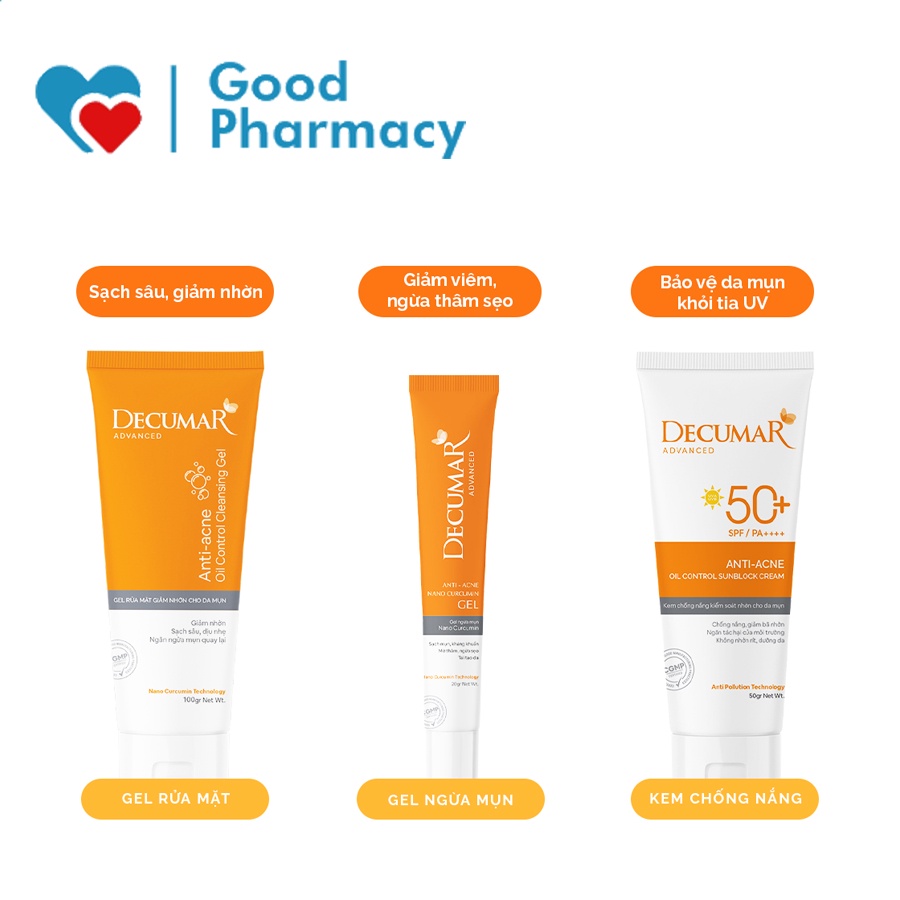 Decumar Advanced - Bộ chăm sóc da, ngừa mụn, thâm, rửa mặt giảm nhờn ...