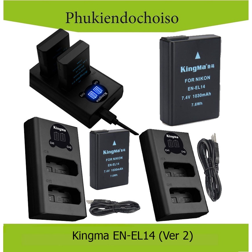 Pin sạc Ver 2 Kingma cho Nikon EN-EL14 (Nhiều lựa chọn) | Shopee Việt Nam