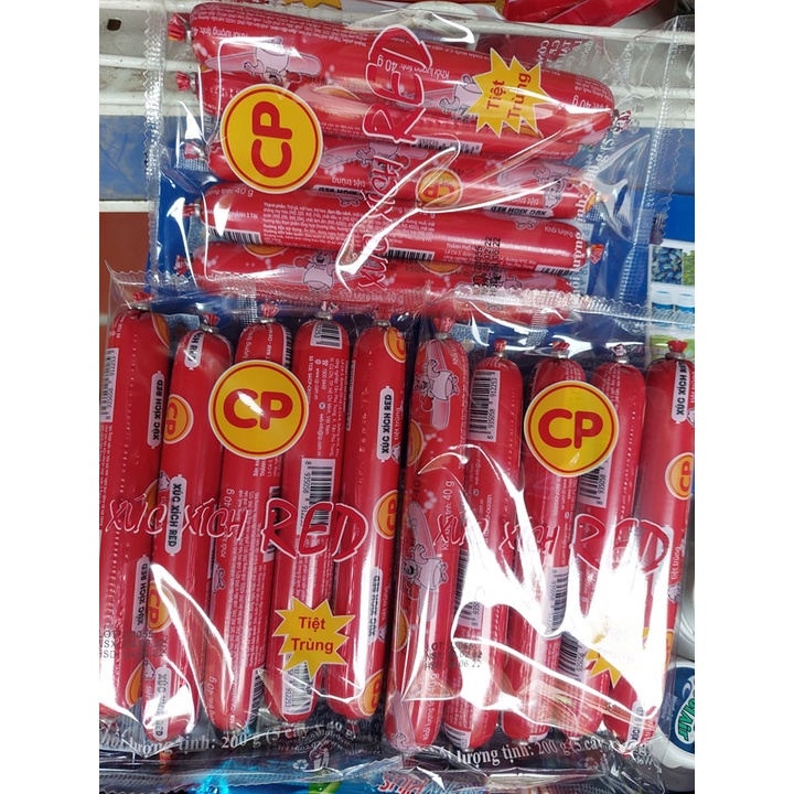 Xúc xích Heo CP 200G bịch 5 cây x 40G | Shopee Việt Nam