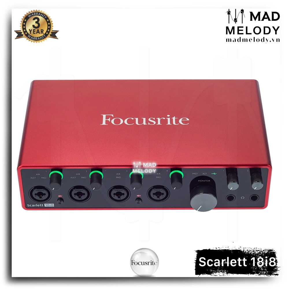 Focusrite Scarlett 18i8 USB Audio Interface (3rd Gen) [soundcard thu ...