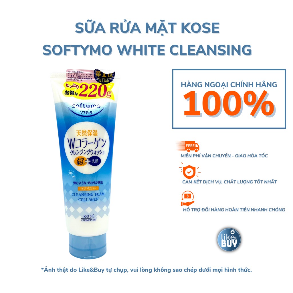 Sữa rửa mặt Kose Softymo Cleansing Foam Collagen 220g Nhật Bản làm mịn da - hàng ngoại Like&Buy ...
