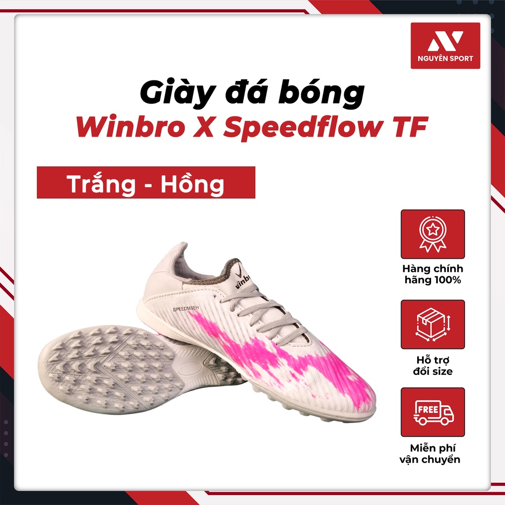 Giày Đá Bóng Nam Winbro X Speedflow TF Sân Cỏ Nhân Tạo Màu Trắng Hồng ...