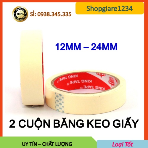 Combo 2 cuộn băng keo giấy nhăn 18 yard (12mm - 24mm) - LOẠI TỐT | Shopee Việt Nam