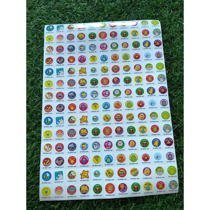 Sticker khen thưởng học sinh - hình con vật đa dạng (Cô khen con ...