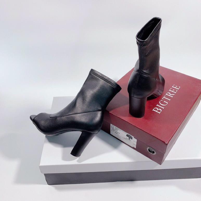 Boot da hở mũi gót7p màu đen ‣ :)) | Shopee Việt Nam