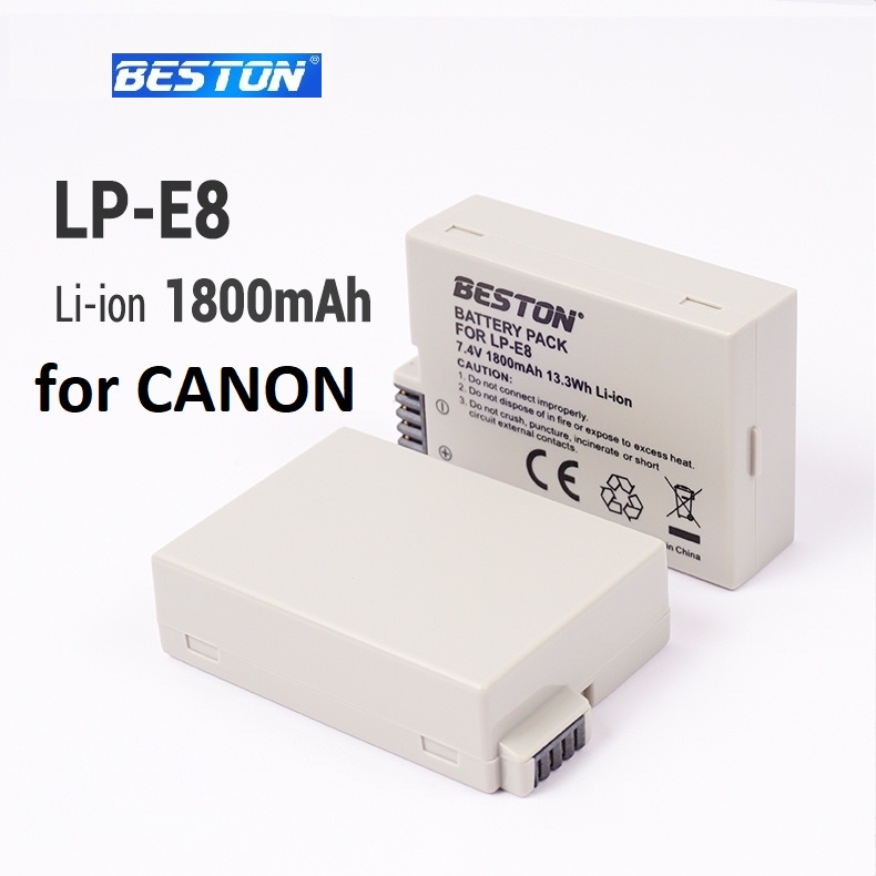 Pin Sạc LP-E8 1800mAh BESTON Dùng Cho Máy Ảnh Canon EOS 550D 600D 650D 700D Kiss X4 X5 X6i ...