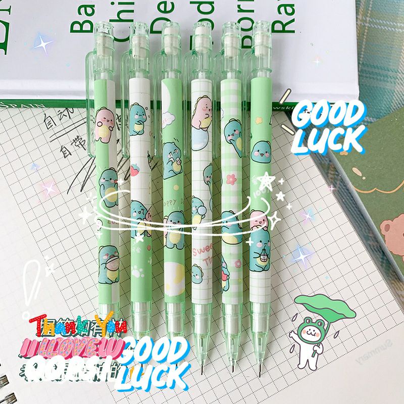 Bút chì bấm 0.5 mm khủng long béo dễ thương, bút chì kim cute quà tặng học sinh sinh viên ...