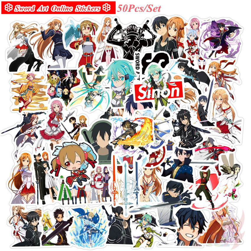 Sword Art Online Series 03 Stickers 50Pcs/Set Anime SAO Kirigaya Kazuto ...