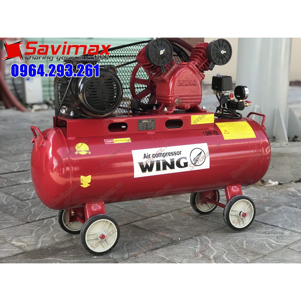 MÁY NÉN KHÍ DÂY ĐAI WING TW-V-0.12/8 70L, công suất 1.5HP | Shopee Việt Nam