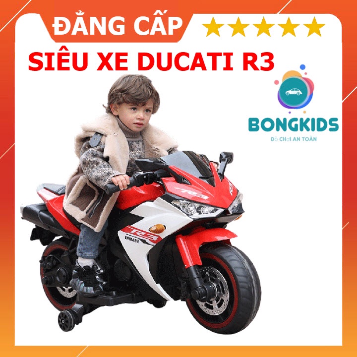 Xe máy điện trẻ em phân khối lớn Ducati R3 cho bé 3-8 tuổi, có thể tháo ...