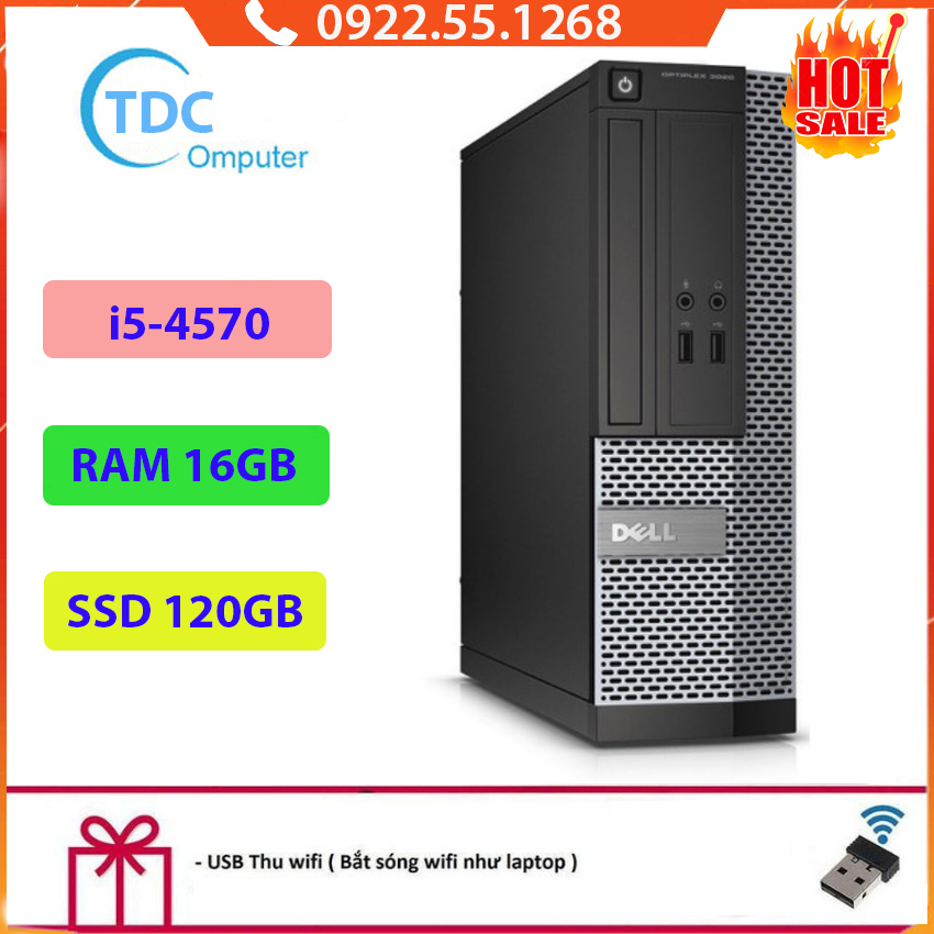 Case máy tính đồng bộ DELL Optiplex 3020 Intel Core i5-4570, ram 16GB ...