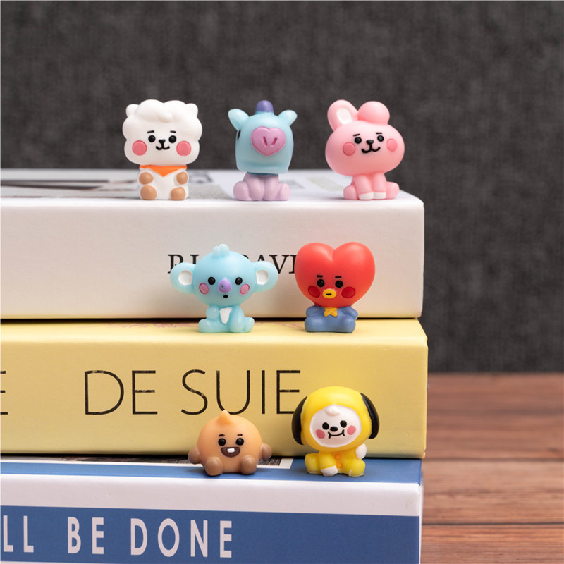 Kpop BTS Bangton Boys Figure Mini Model Collectible figure blackp ...