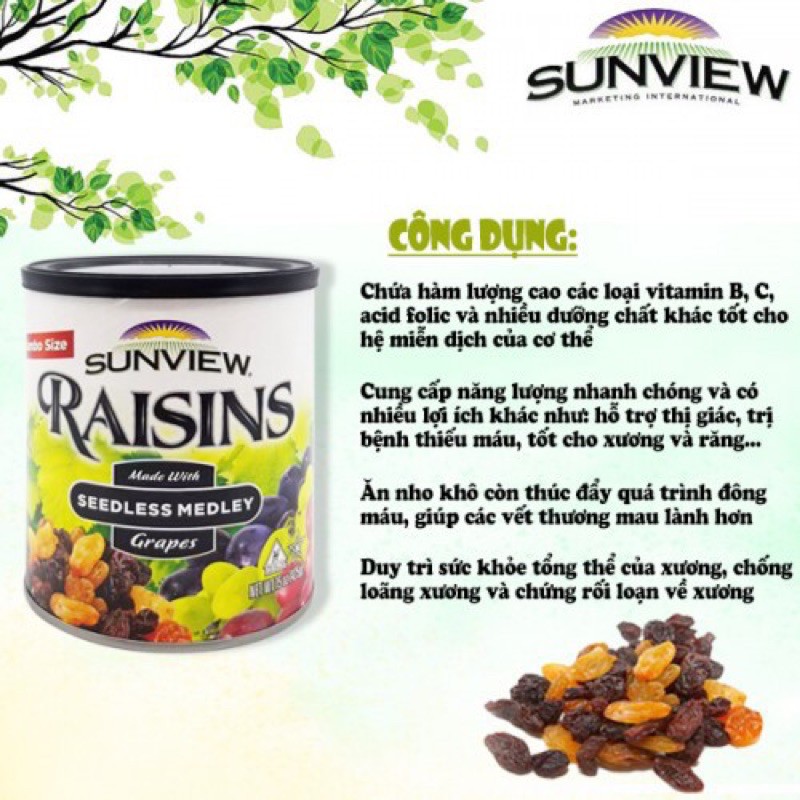 Nho Khô Sunview Raisins Seedless Medley Grapes | Shopee Việt Nam