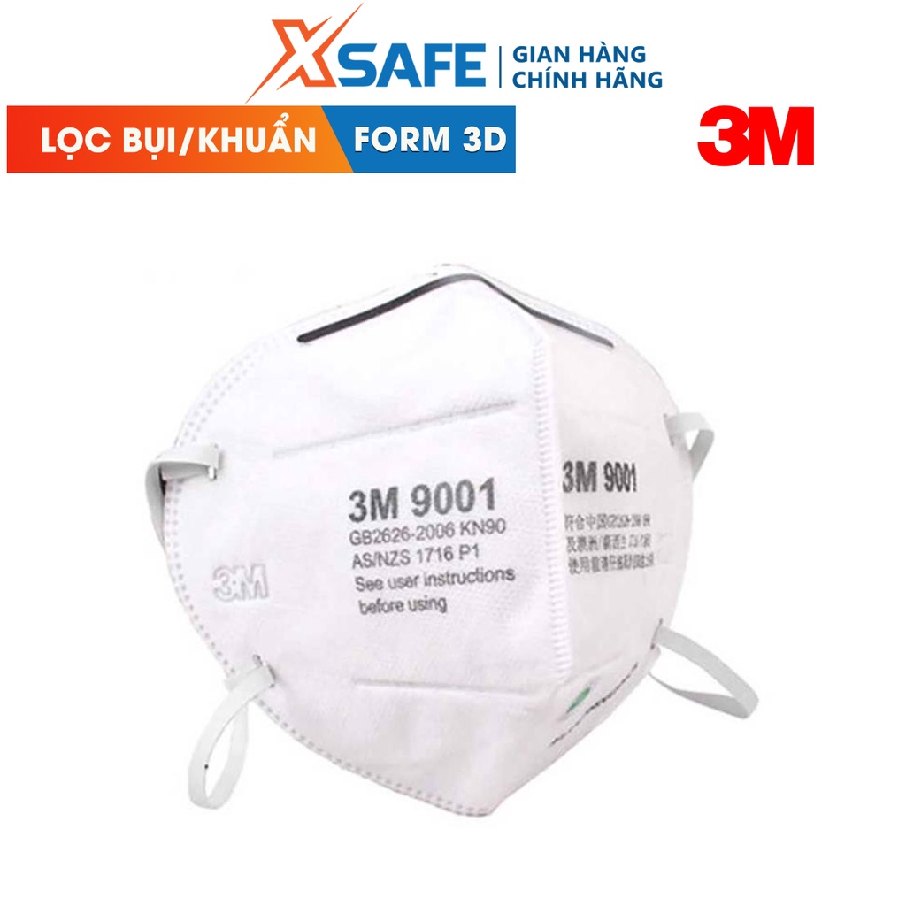 Khẩu trang y tế 3M 9001A form 3D kháng khuẩn, chống bụi mịn, phòng dịch - chính hãng - xsafe ...