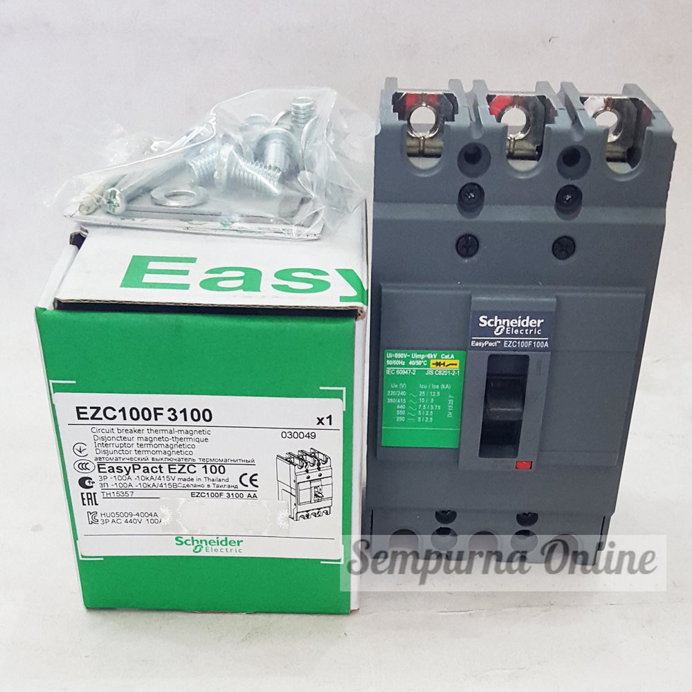 |CHÍNH HÃNG| Cầu dao EZC100F3100 MCCB Schneider 100A 10kA 3P | Shopee Việt Nam