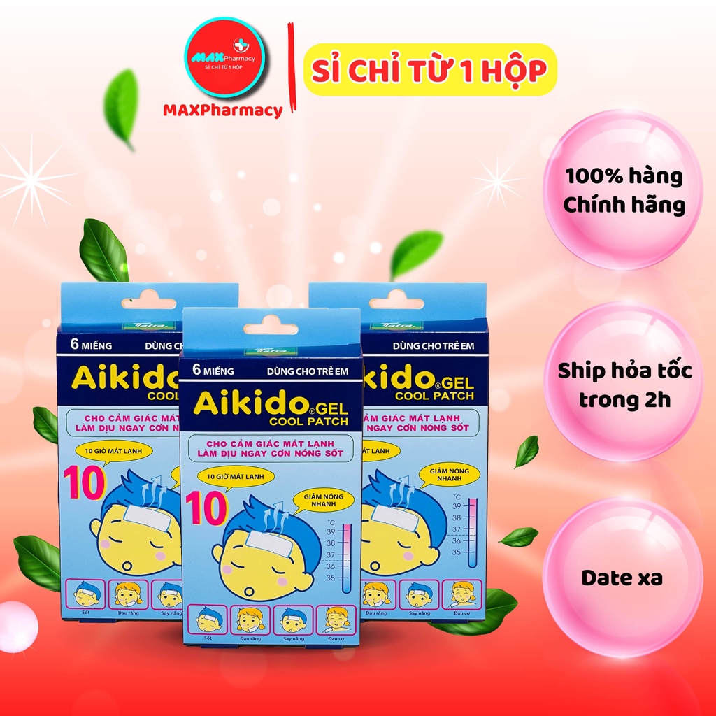 MIẾNG DÁN HẠ SỐT NHANH AIKIDO GEL COOL PATCH (Hộp 6 miếng) | Shopee ...