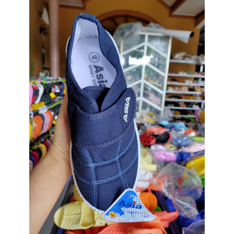 Giày Bata Asia xanh đen dán nam nữ siêu bền | Shopee Việt Nam