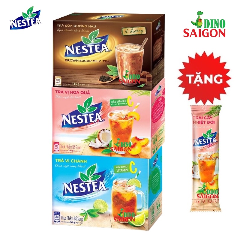 [Tặng gói Trà Hoa quả 12g] Combo 3 Hộp Trà NESTEA Mix Các Vị Chanh, Hoa ...