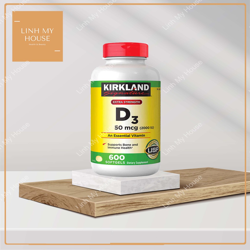 Viên uống bổ sung Vitamin D3 Kirkland Signature Vitamin D3 2000IU 600 ...