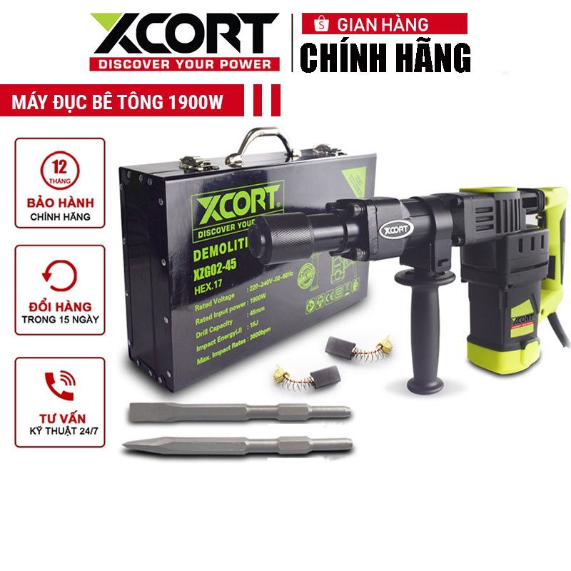 Máy khoan bê tông 1900W XCORT Model XZG02-45 Lực đập 15J Máy cực khỏe | Shopee Việt Nam