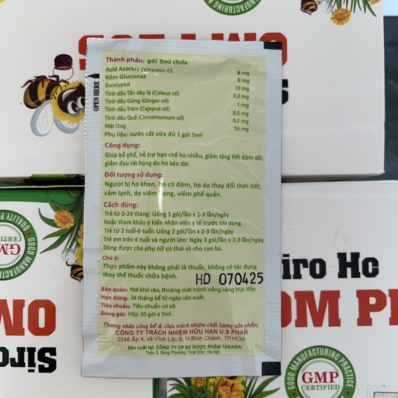 [DUYTHANHPHARMA] SiroHo OM PLUS Con Ong (Hộp 30 gói) | Shopee Việt Nam