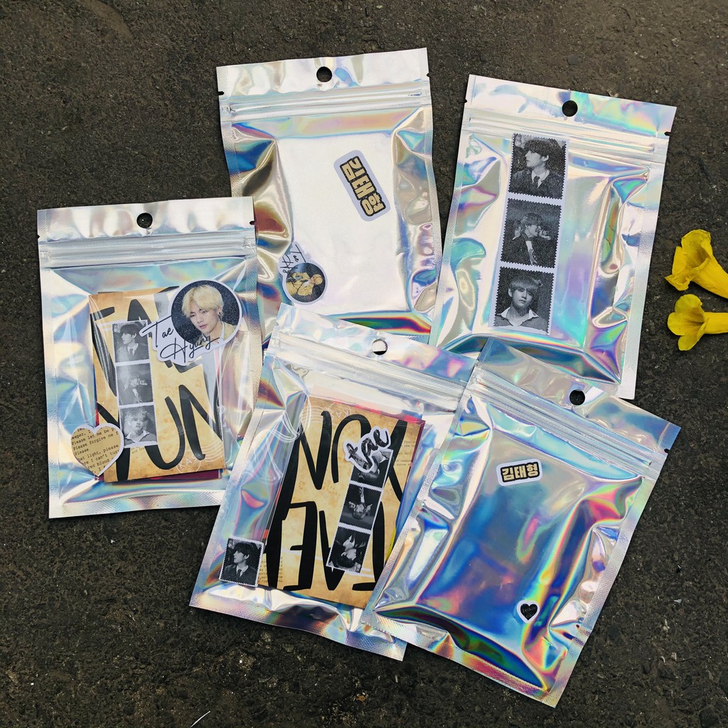 20 Túi zip hologram trơn - Túi zipper trang trí chuyên dụng | Shopee ...