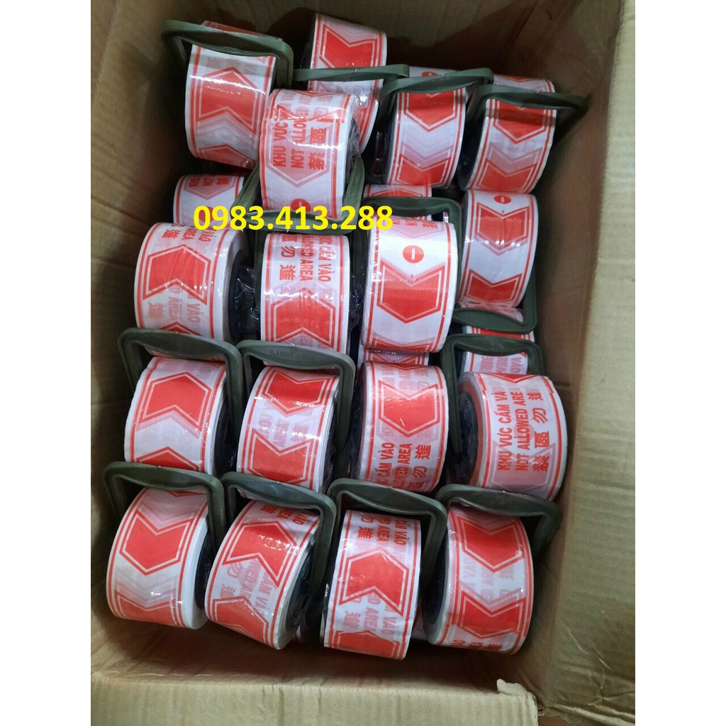 Cuộn rào cảnh báo công trình có tay cầm dài 100m ( 10 cuộn) | Shopee Việt Nam