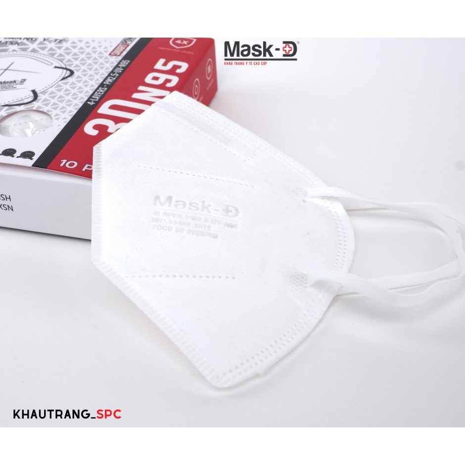 (5 Hộp) Khẩu trang y tế 3D N95 MASK D 4 lớp bông cao cấp, lọc virus hơn 95%, kháng khuẩn, chuẩn ...