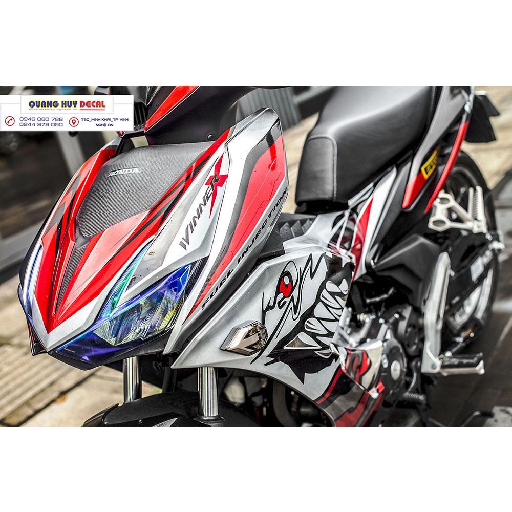 Tem trùm winner X cá mập xám đỏ đen shark - Độ tem xe máy winner X cá ...