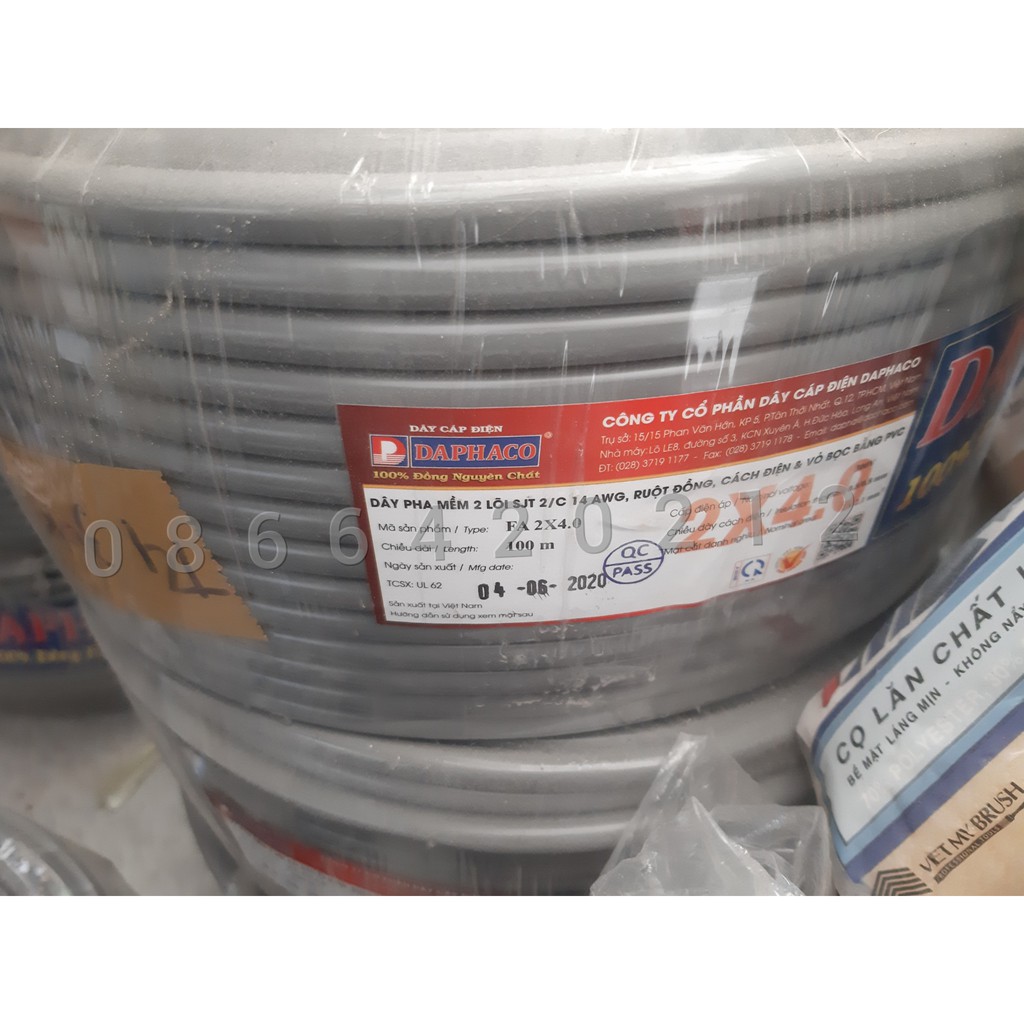 (1 mét) Dây Cáp Điện DAPHACO FA 2x4.0 | Shopee Việt Nam