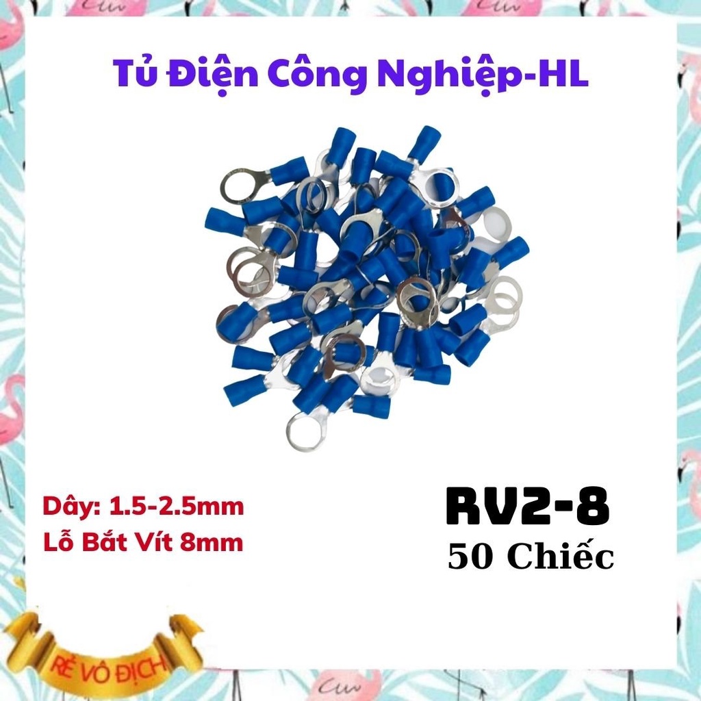 100 Đầu cos tròn rv2-8, đầu cos dây điện RV2-8, RNB2-8 [Cos Đồng] | Shopee Việt Nam