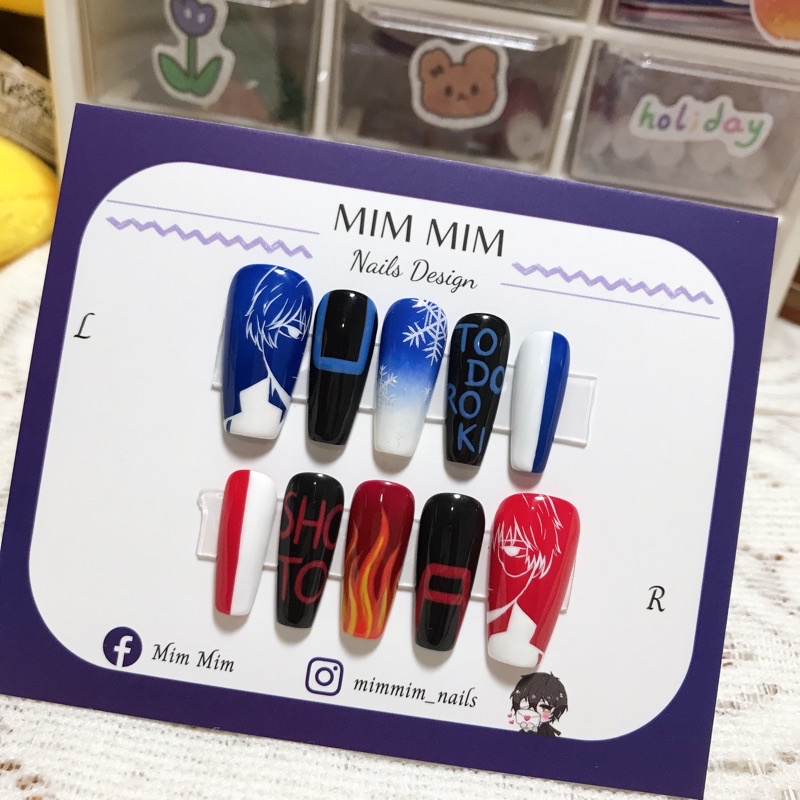 Nail box móng úp thiết kế Todoroki Shoto | Shopee Việt Nam